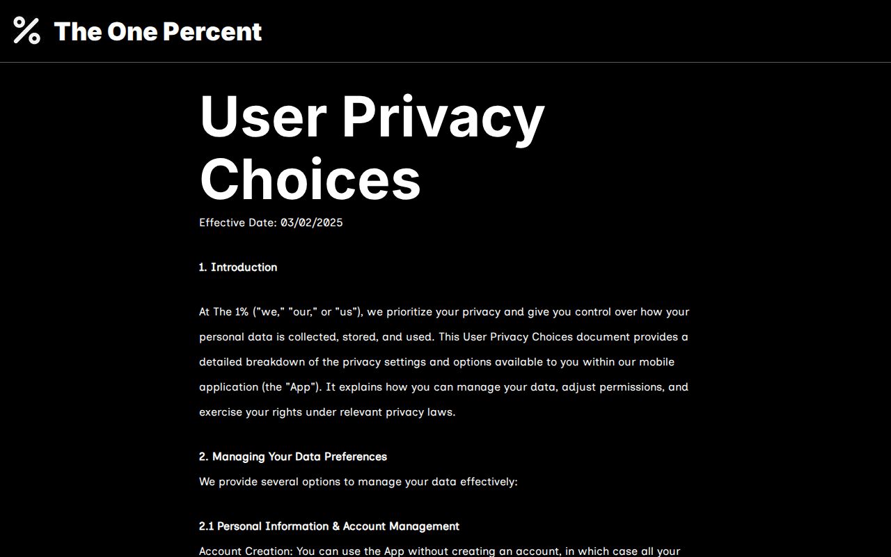 TheOnePercentUserPrivacyChoices